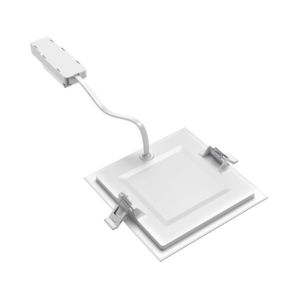 Spot LED 6W Slim Patrat Alb / 128mm / Incastrabil IP40