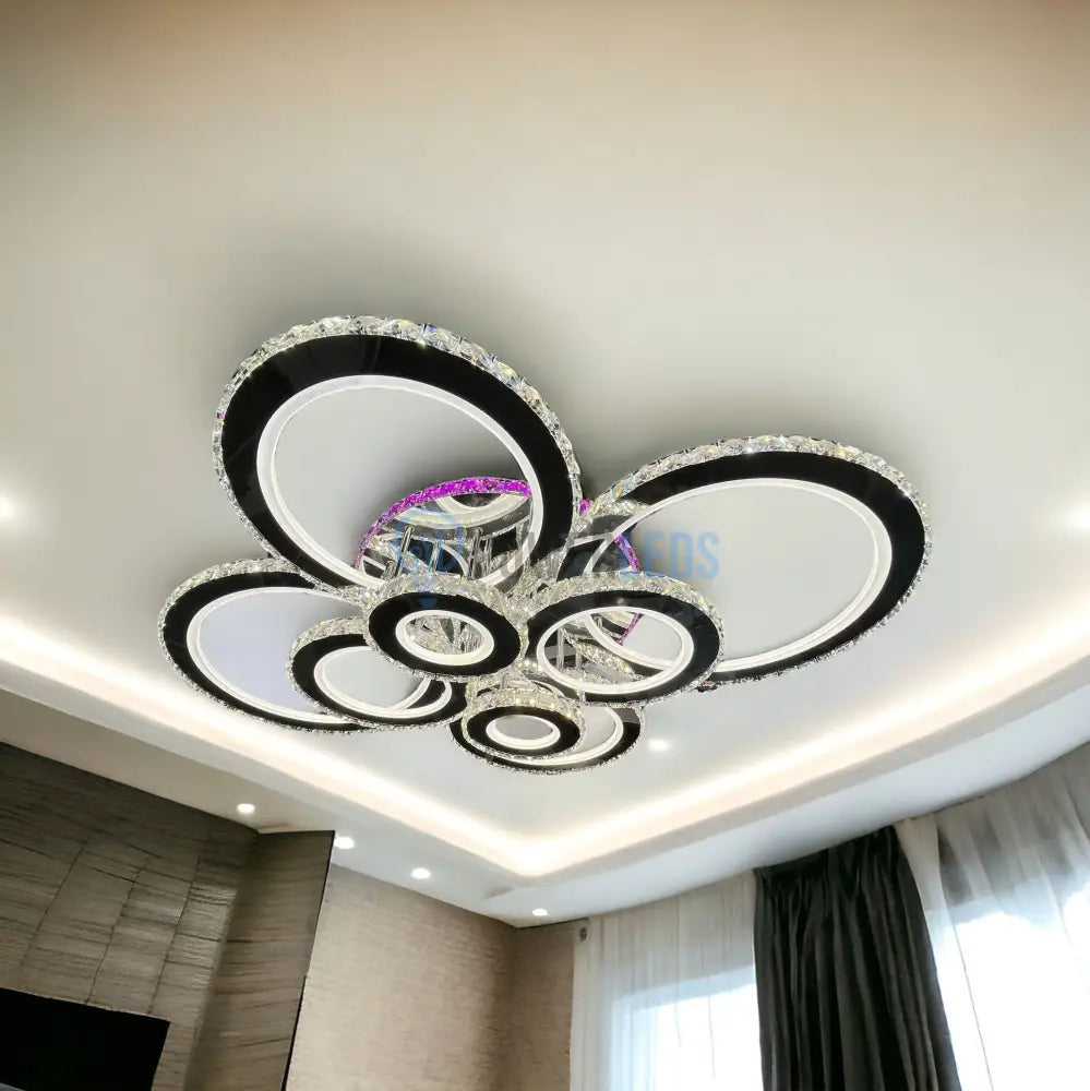 Lustra LED 434W 4+4 CIRCLE Cristal Super Gigant RGB Echivalent 1200W